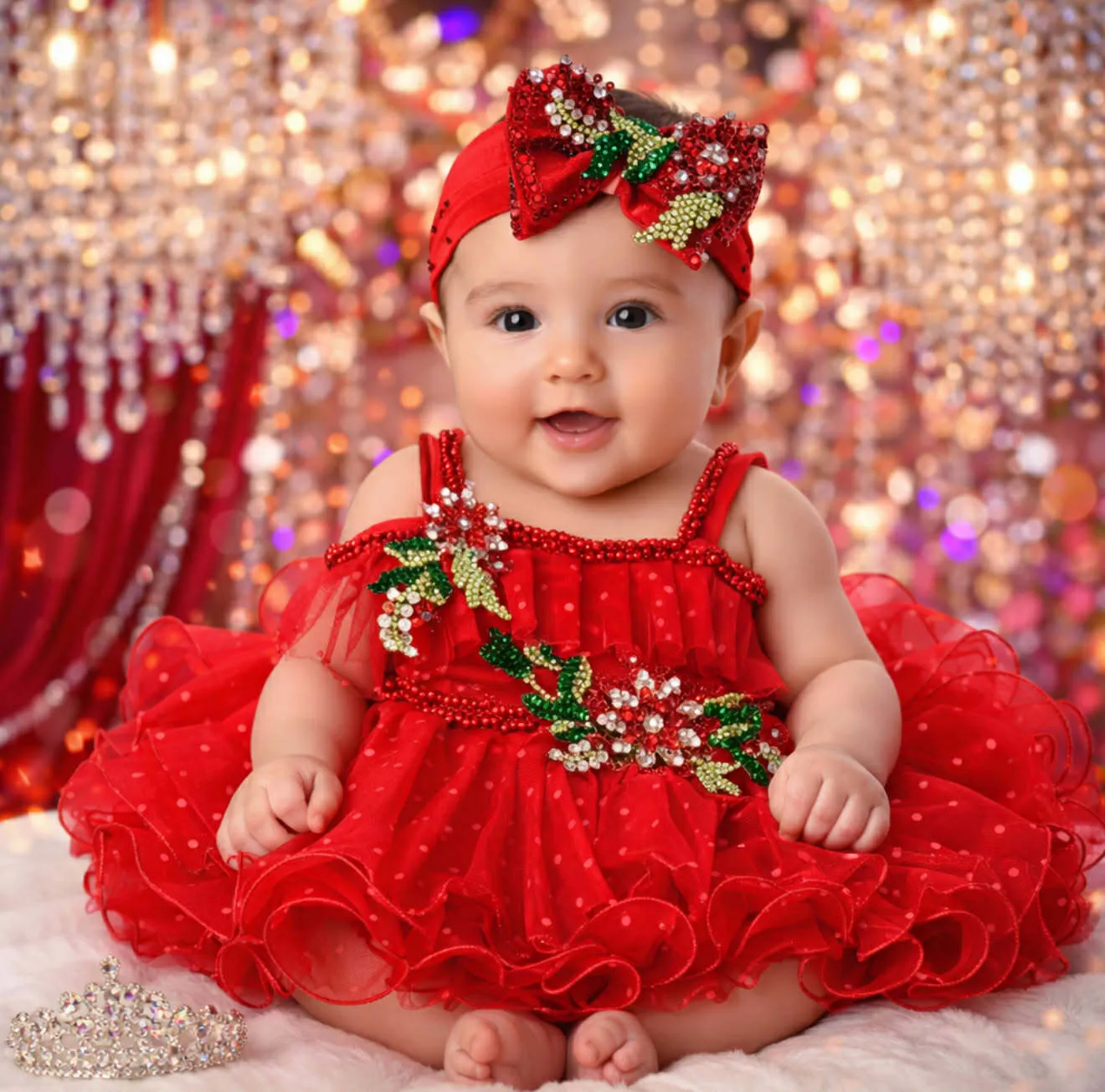 9/18 Red and Green Glitz- Fallon Hackett | Blakely's Closet Pageant Rentals