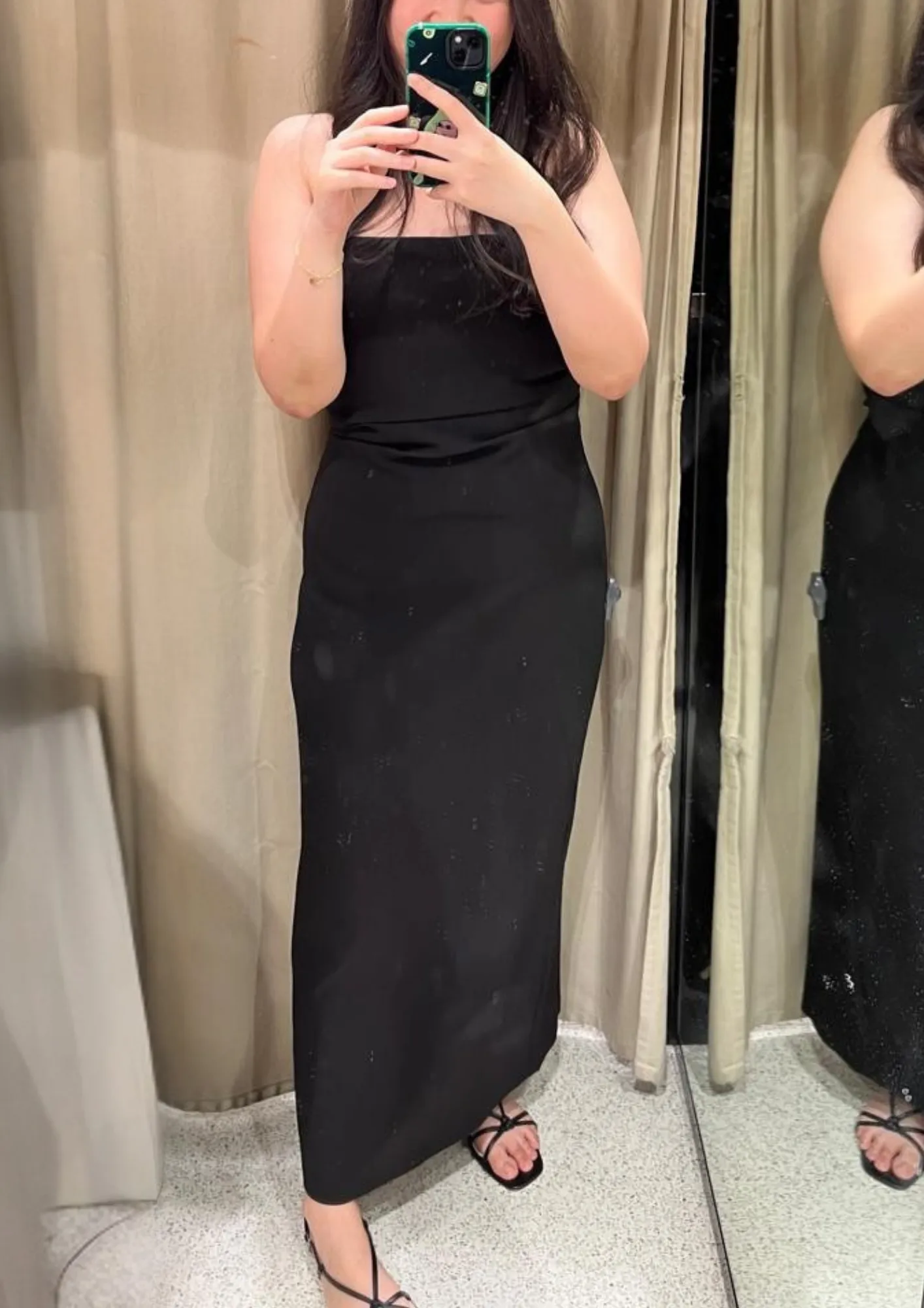 Sewa - Drapey off-shoulder satin evening gown with slit in navy | Rent ...