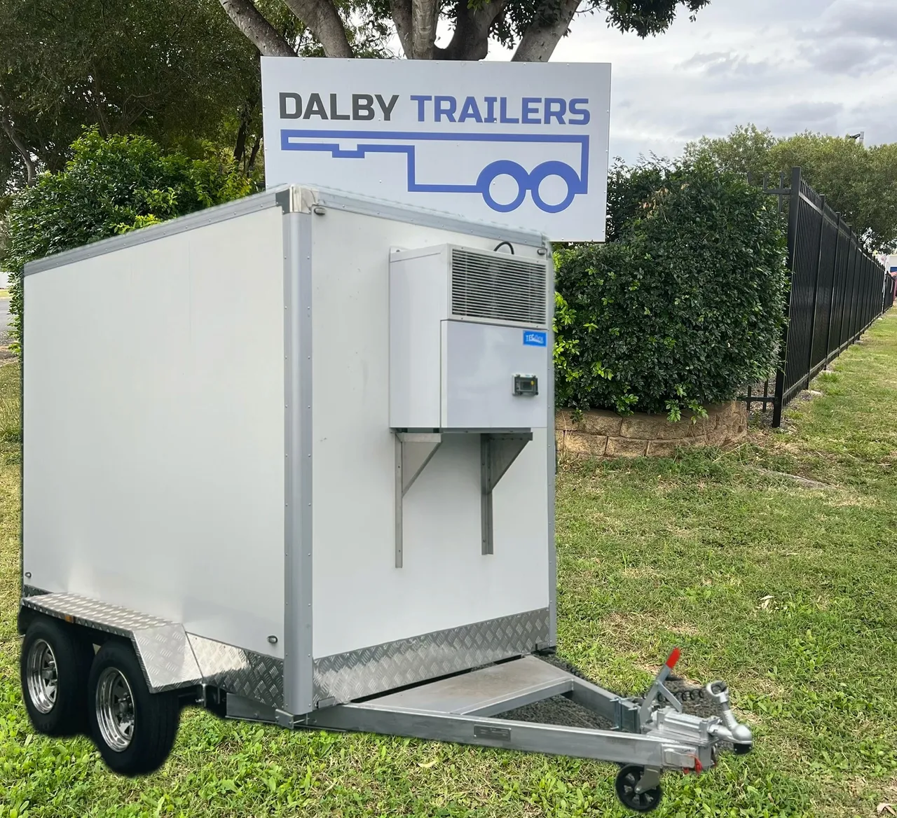 FOR SALE 14x7 Tandem Flat Top Trailer with Cage | Dalby Trailers ...