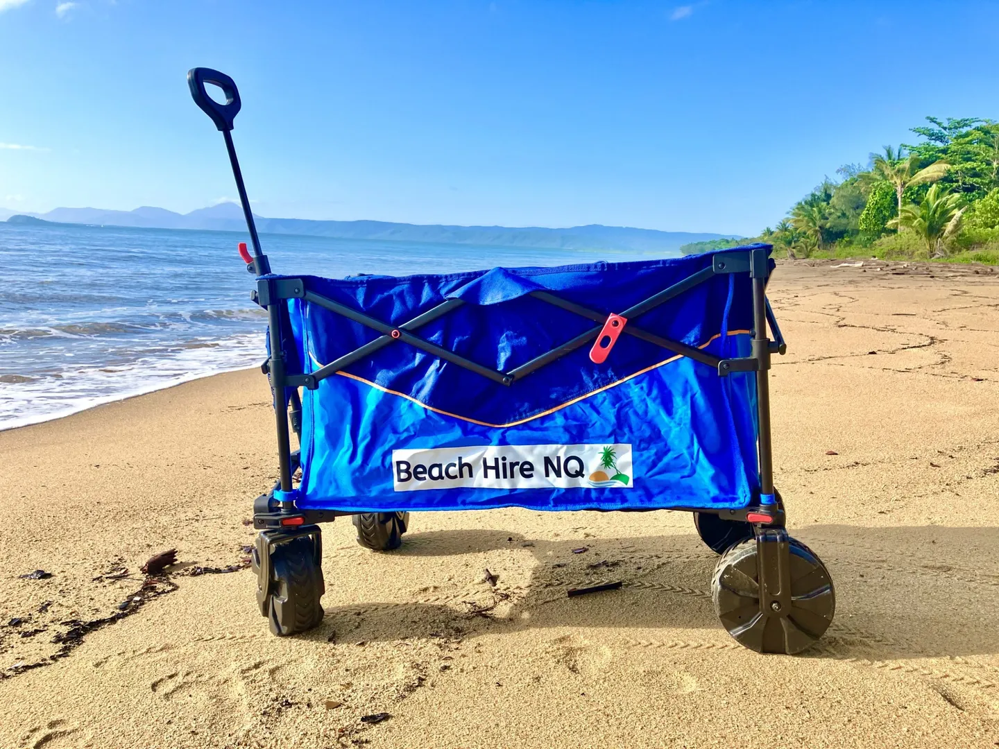 Premium quad fold beach cart | Beach Hire NQ